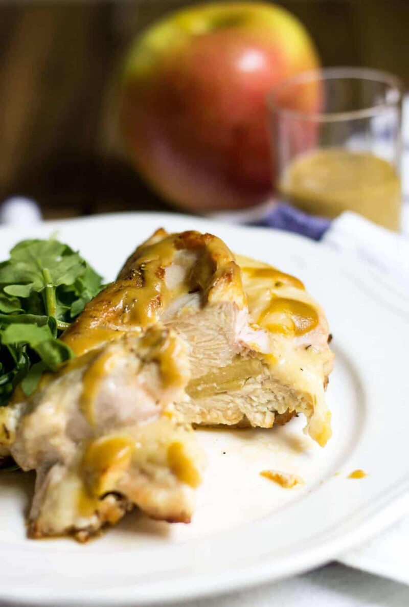 Apple-Stuffed Chicken with Maple-Dijon (Poulet Farci) - Mon Petit Four®